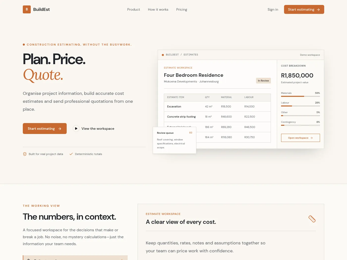 BuildEst Estimating Platform
