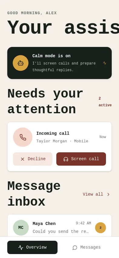 Call & Message AI Assistant