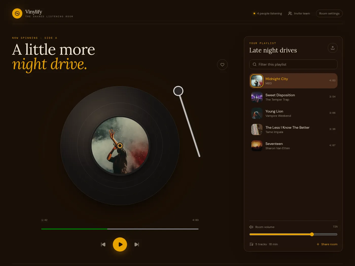 Vinylify Playlist Player
