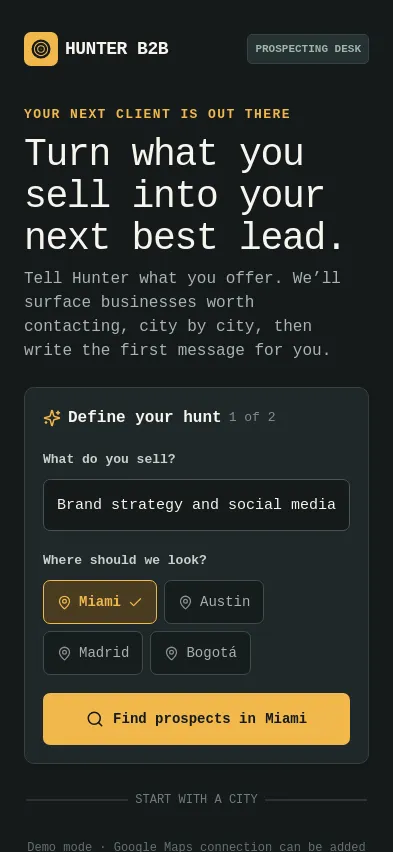 Hunter B2B Client Finder
