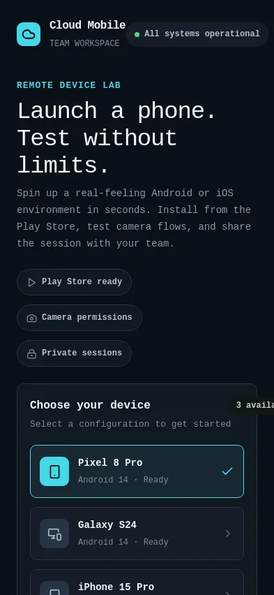 Cloud Mobile Simulator