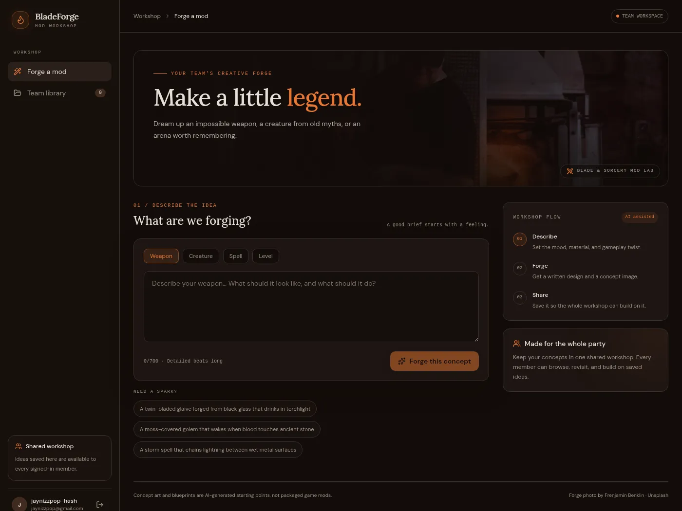 BladeForge AI Mod Hub