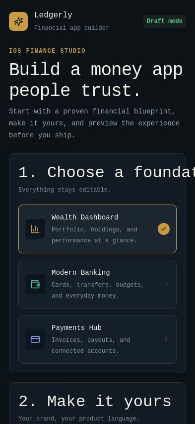 Finance App Builder iOS