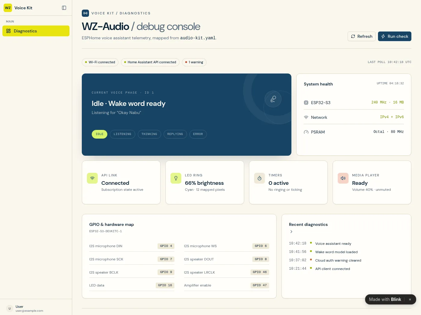 Voice Kit Status Hub