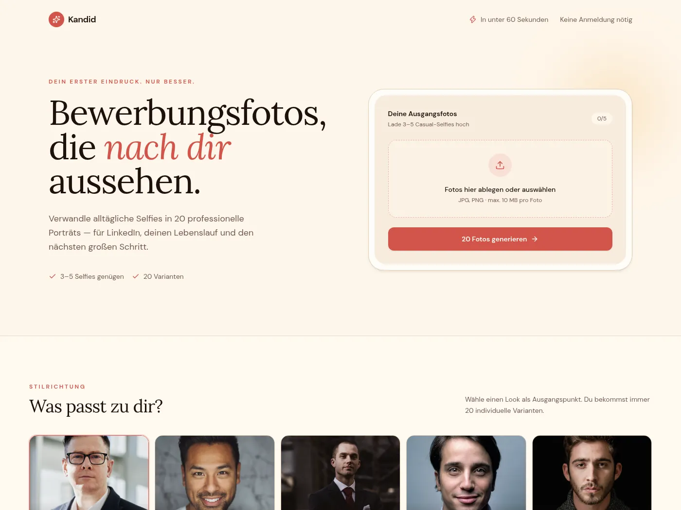 AI Bewerbungsfoto Maker