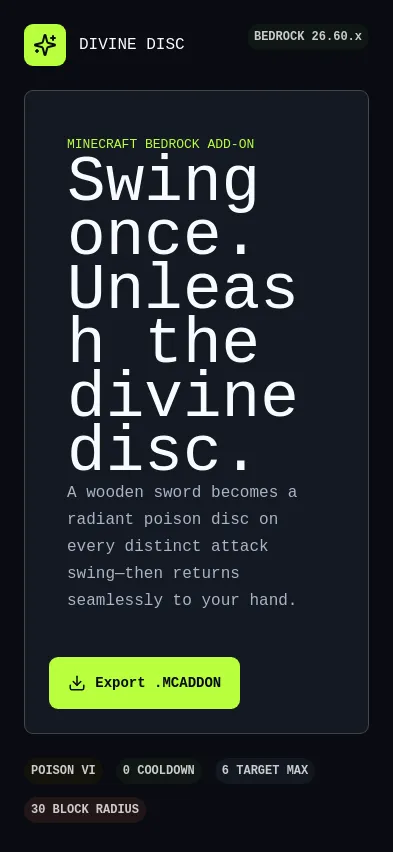 Divine Disc Minecraft Add-On