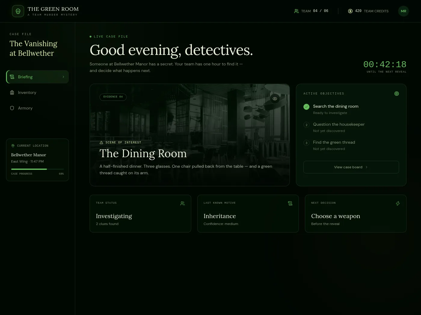 Murder Mystery Game GUI