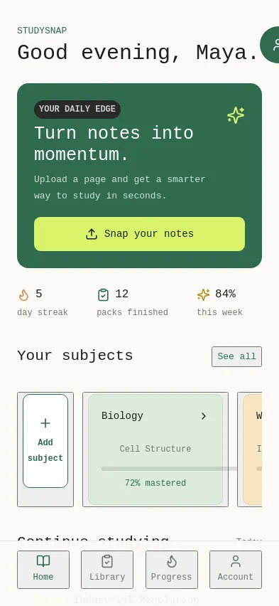 StudySnap AI Study App