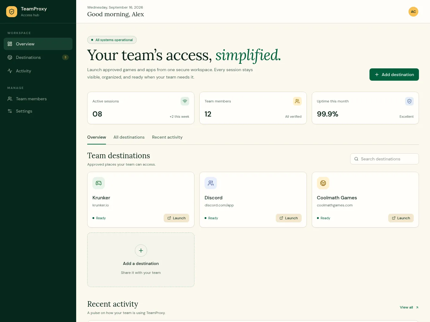 TeamProxy Access Hub
