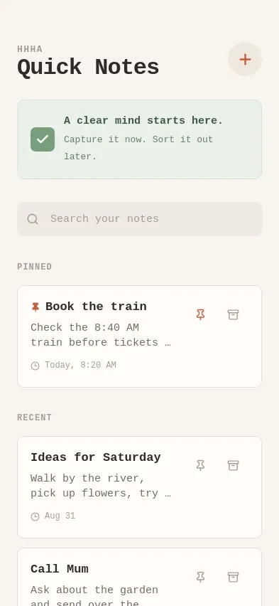HHha Quick Notes