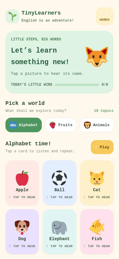 TinyLearners English Fun