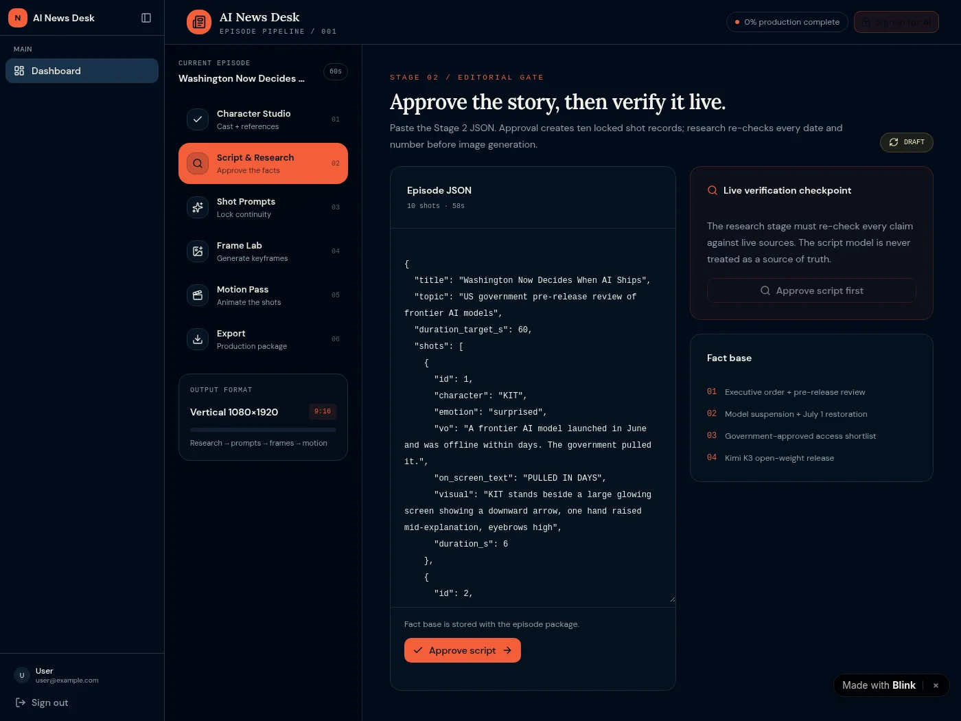 Blink Episode Pipeline