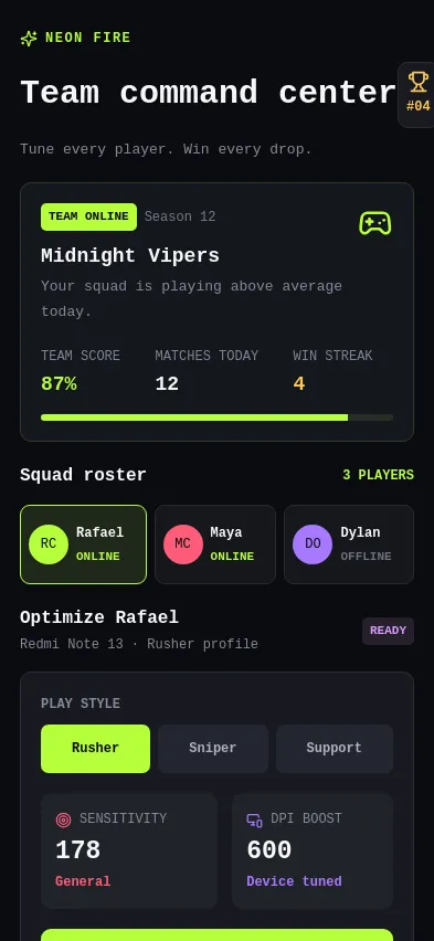 Neon Fire Optimize