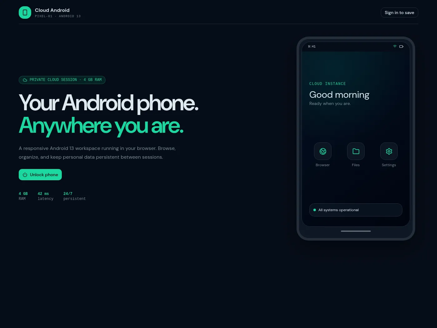 Cloud Android Phone