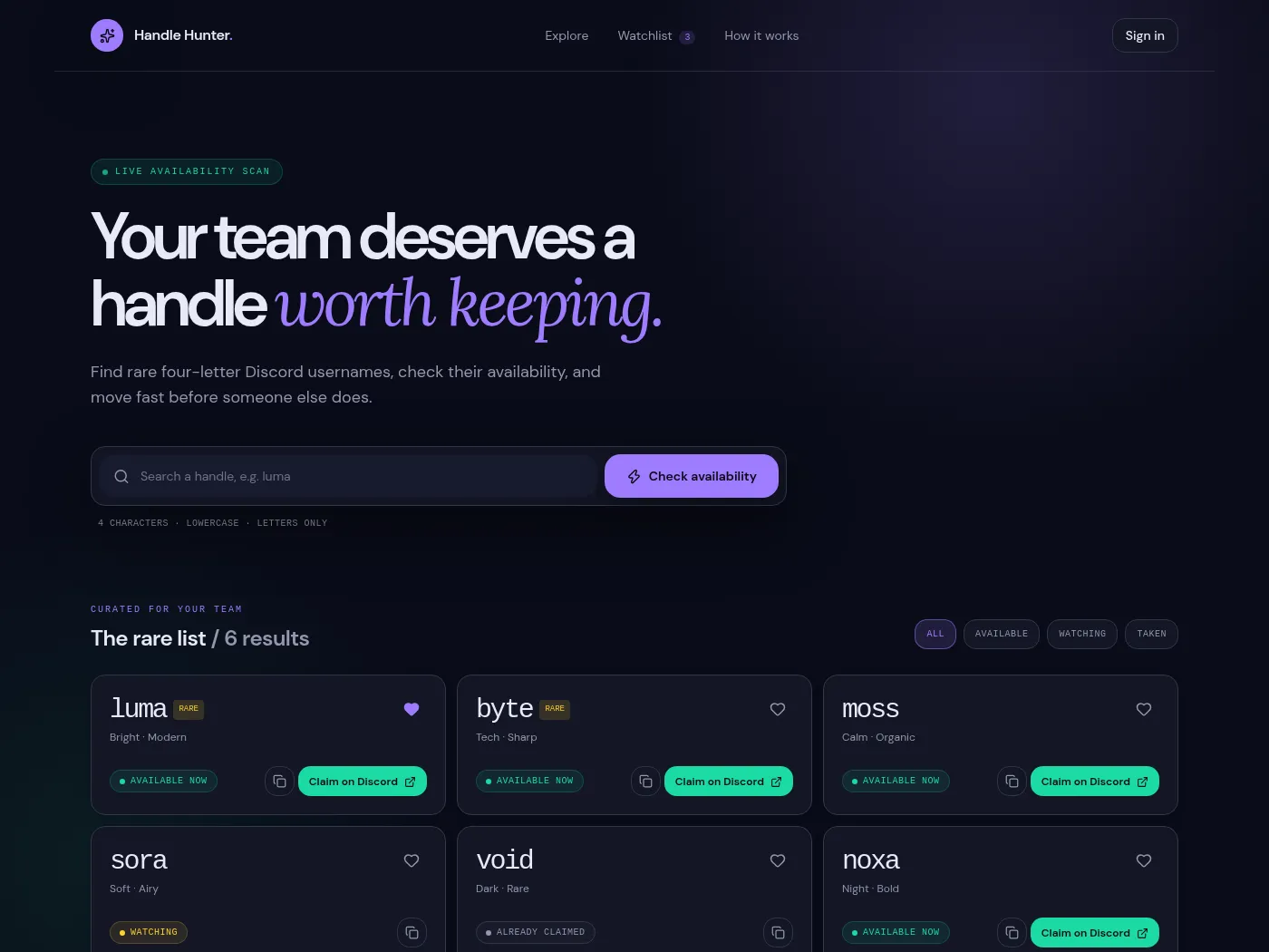 Discord Handle Hunter