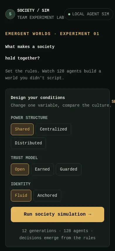 SocietySim AI Game