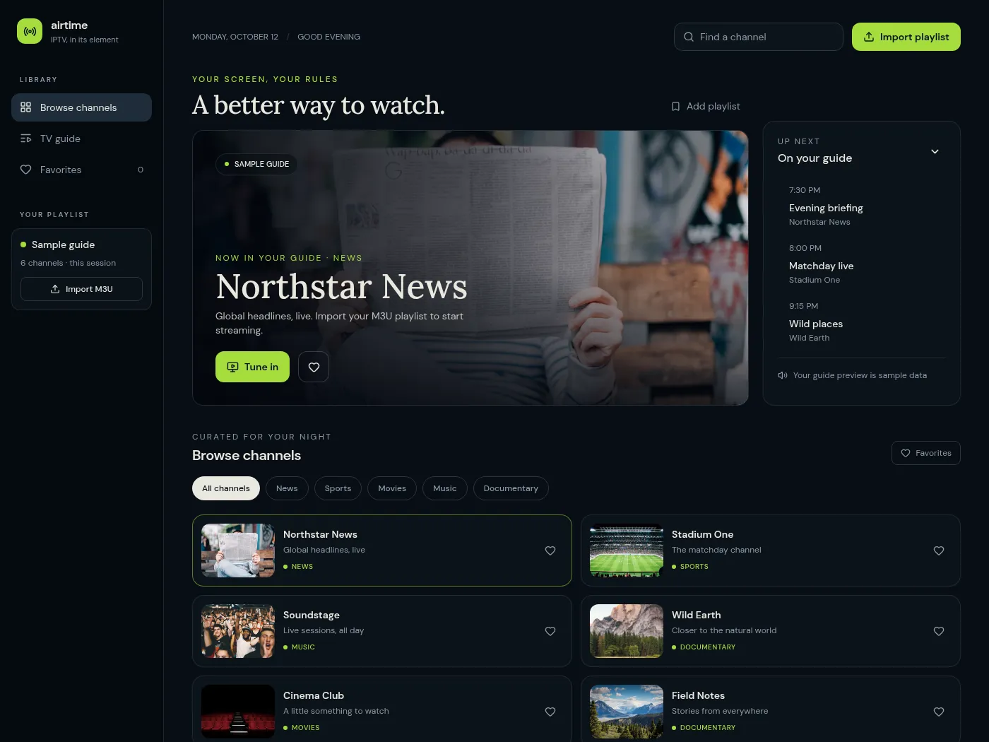 IPTV Mac Dashboard