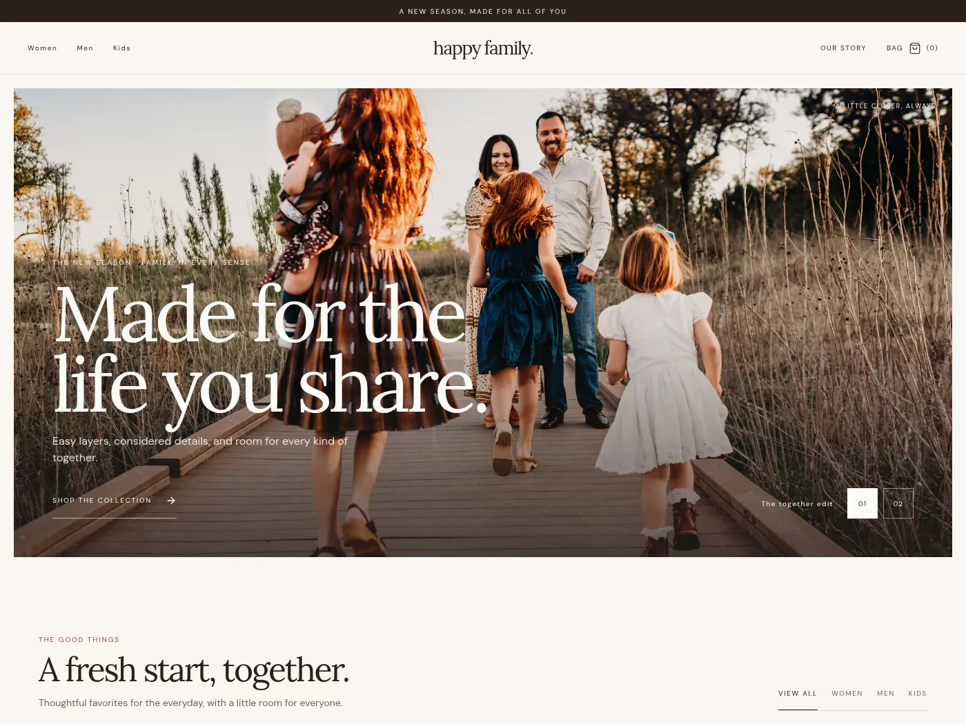 Happy Family Clothing Site