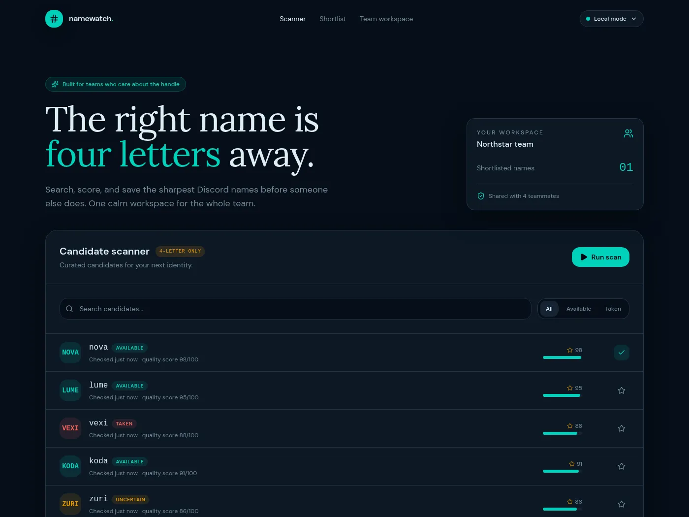 Discord Name Scanner