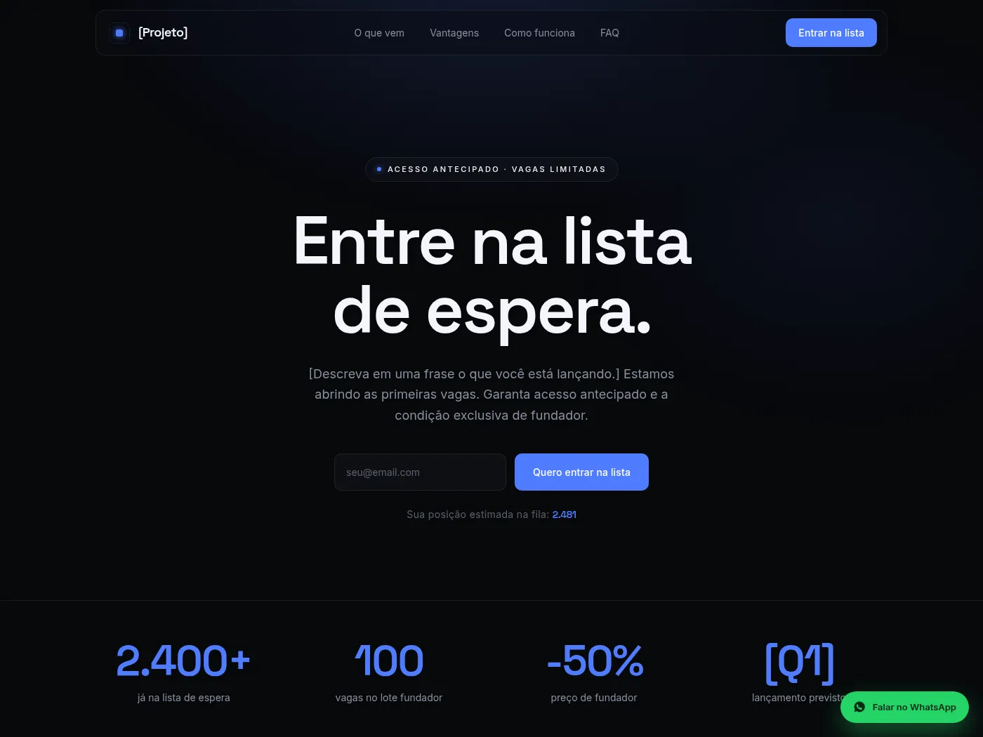 LP Lista de Espera — TurboSaaS