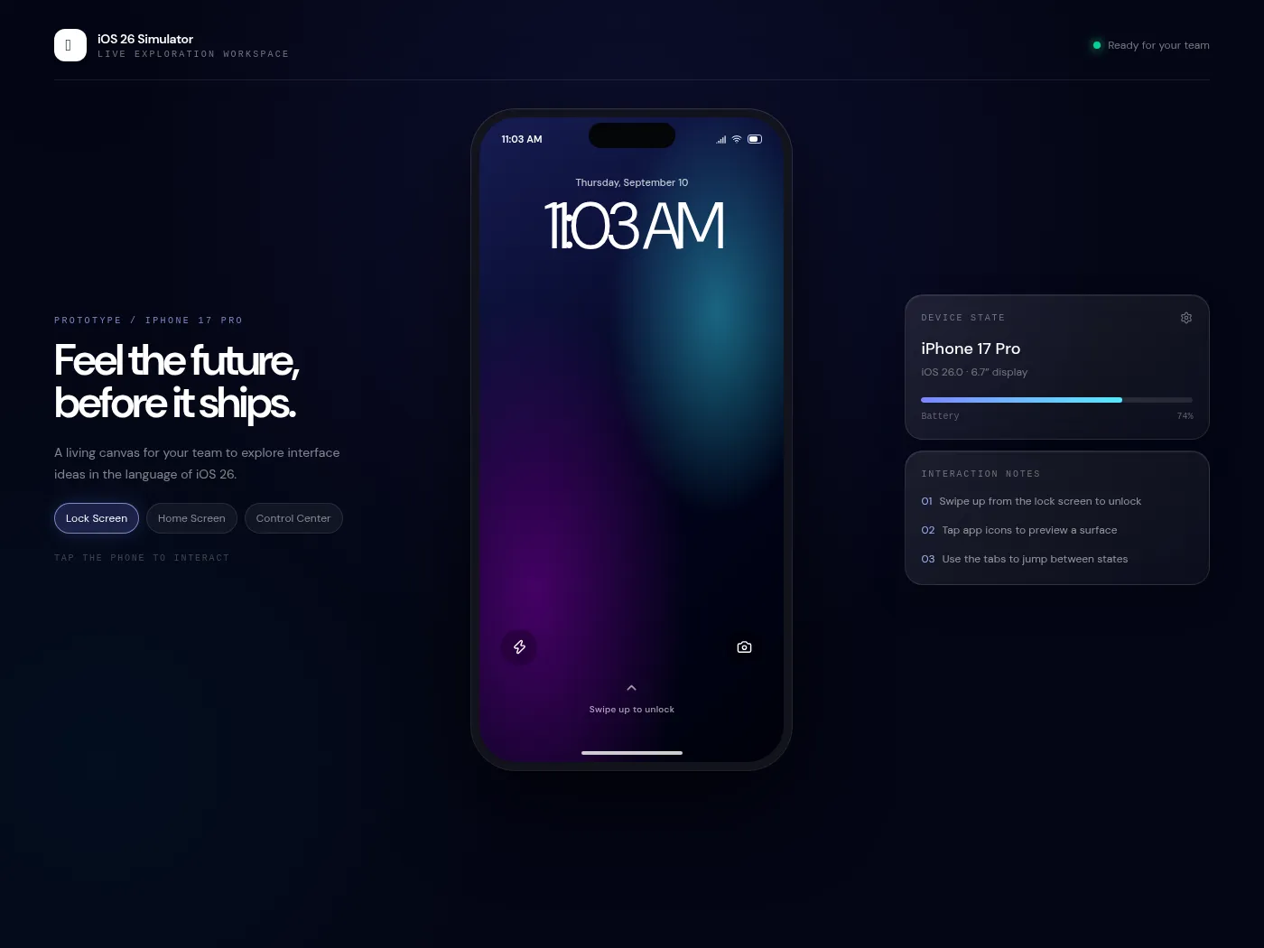 iOS 26 Interactive Simulator