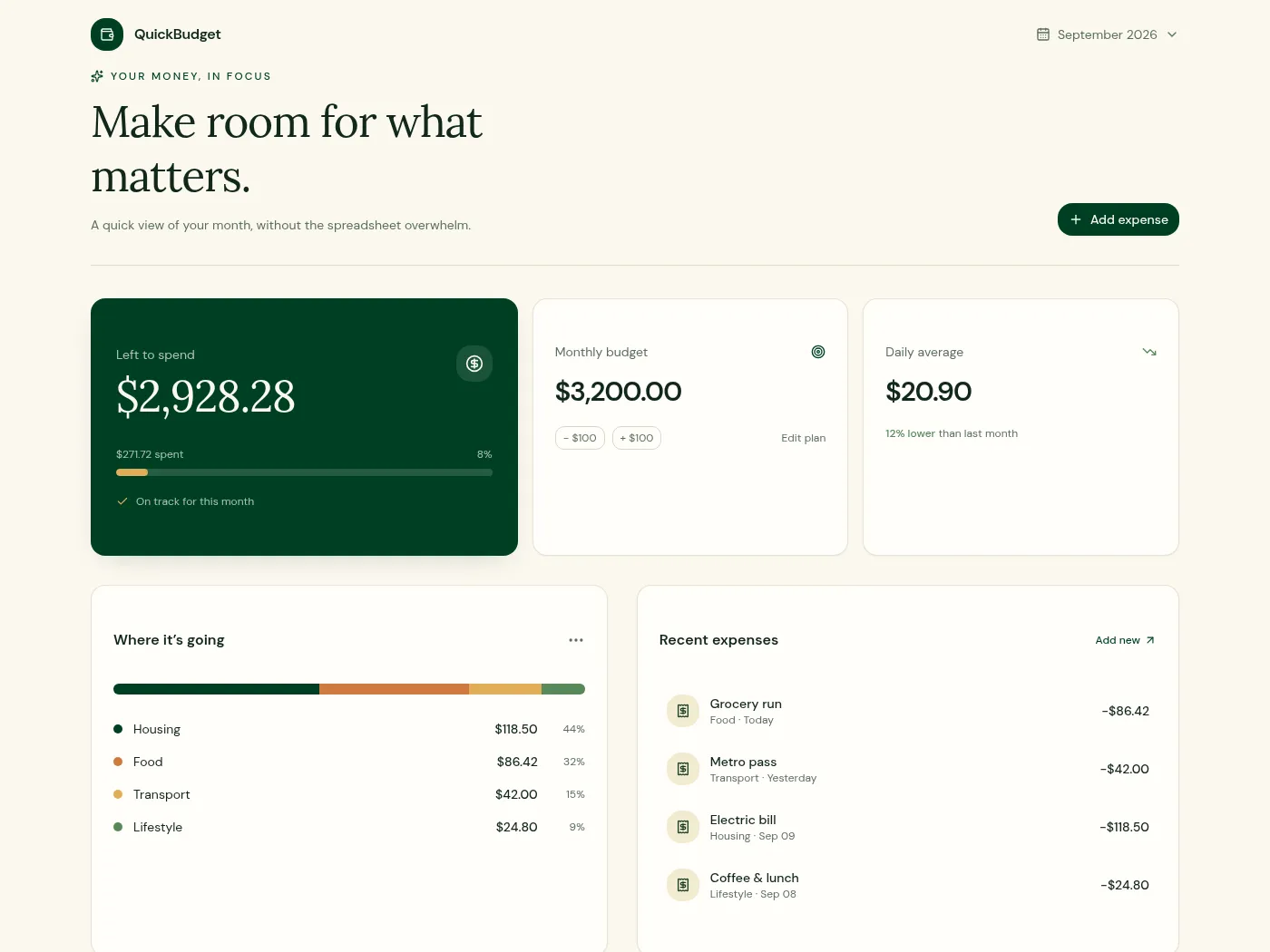 QuickBudget App