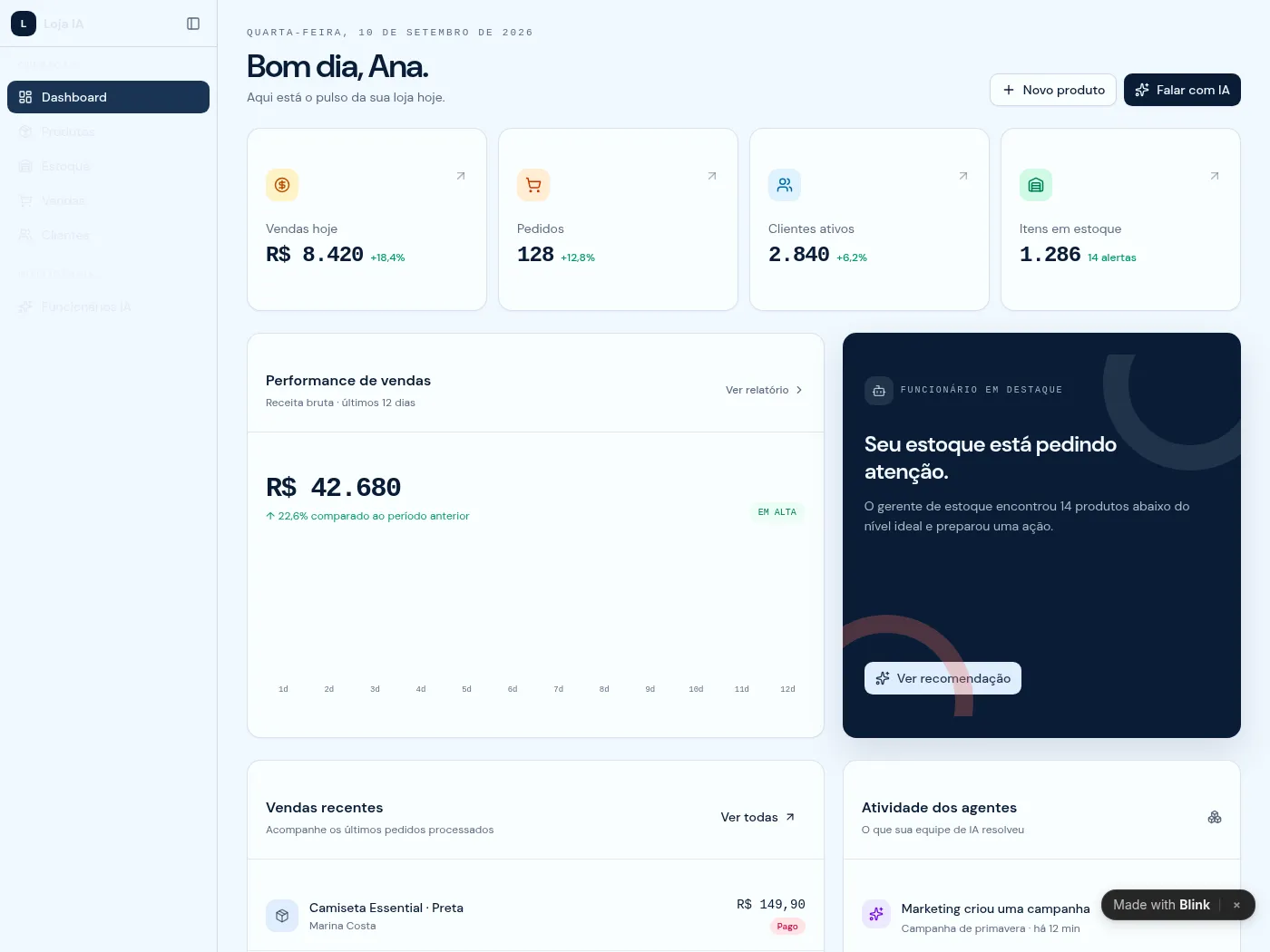 Loja IA Dashboard