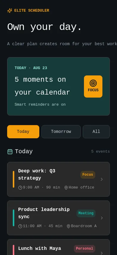 Elite Scheduler