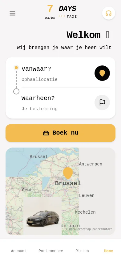 7DAYS TAXI Mobile App