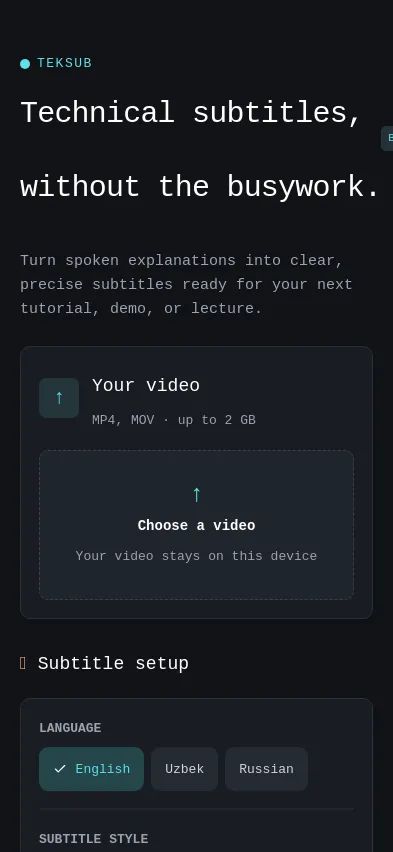 TekSub Video Subtitler