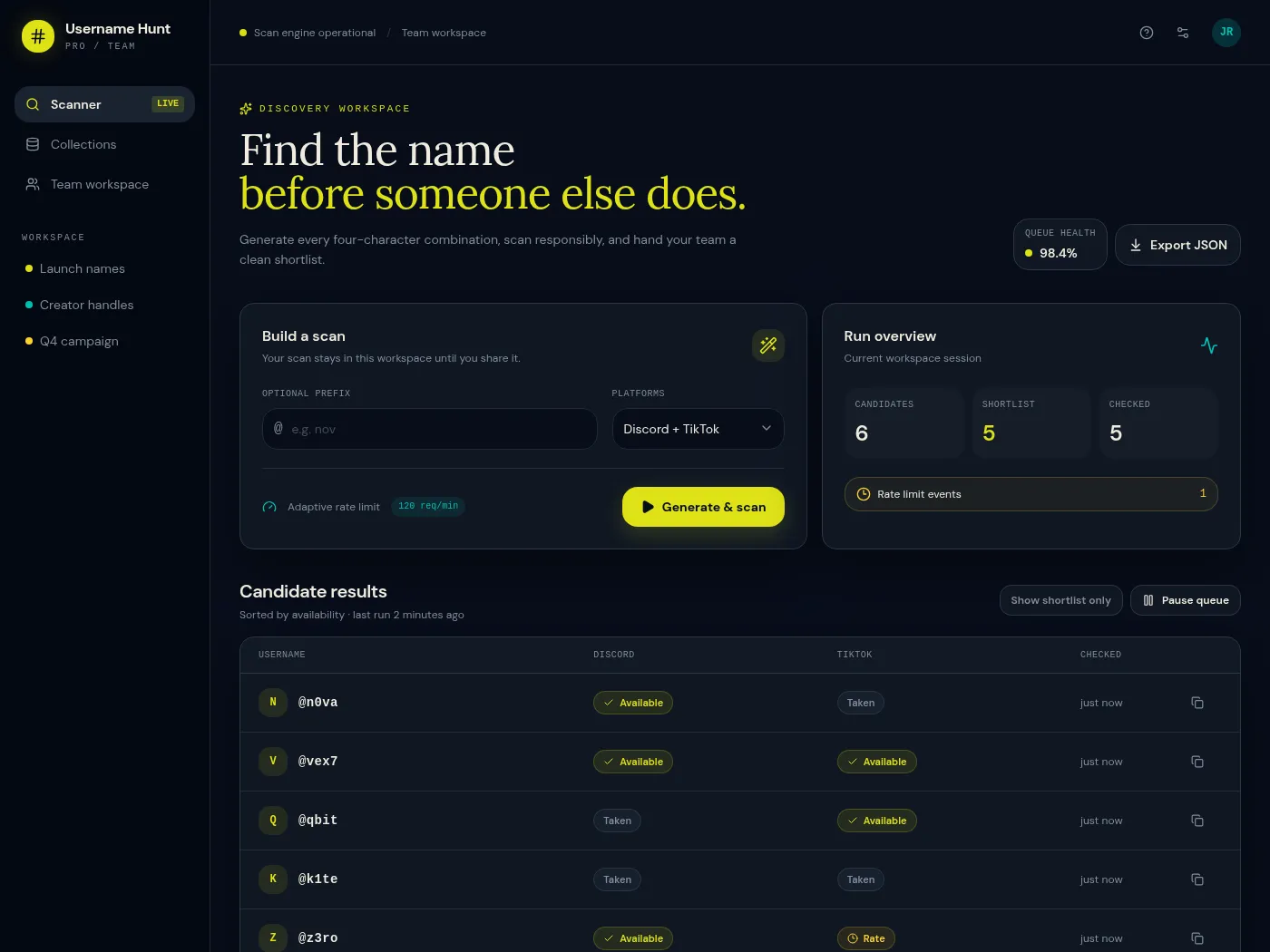 Username Hunt Pro