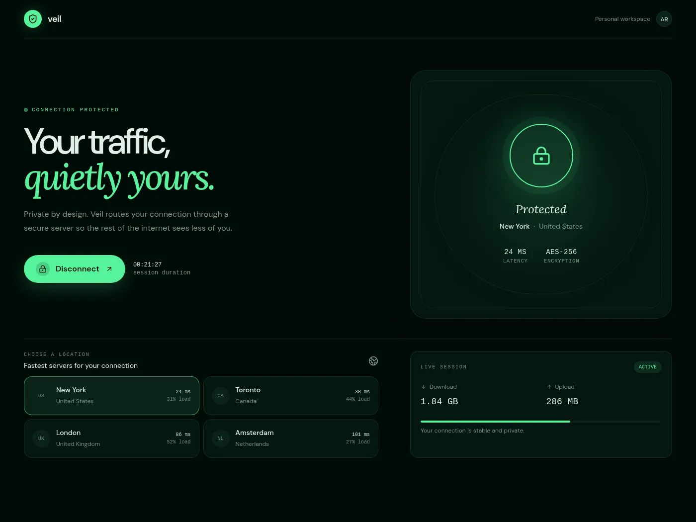 Simple VPN Dashboard