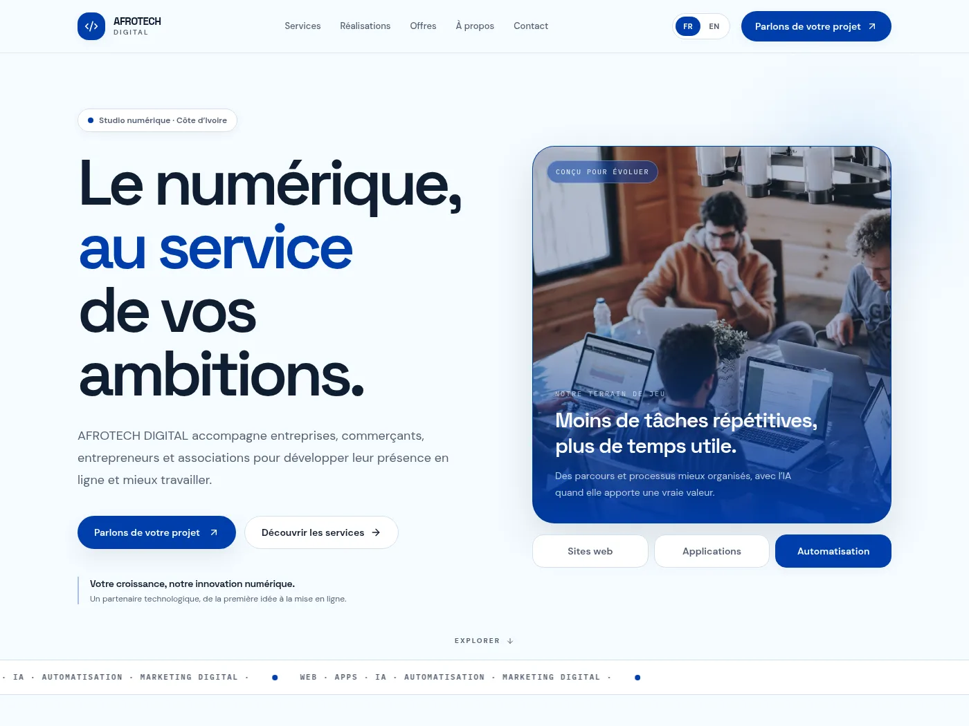 AFROTECH DIGITAL Site Vitrine