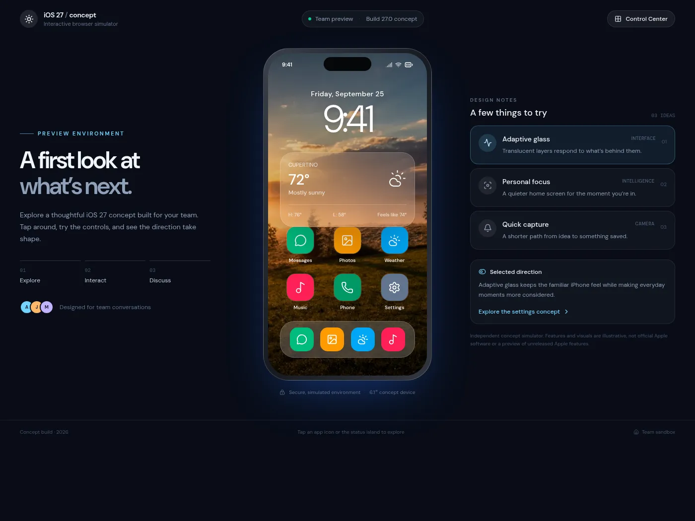 iOS 27 Web Simulator