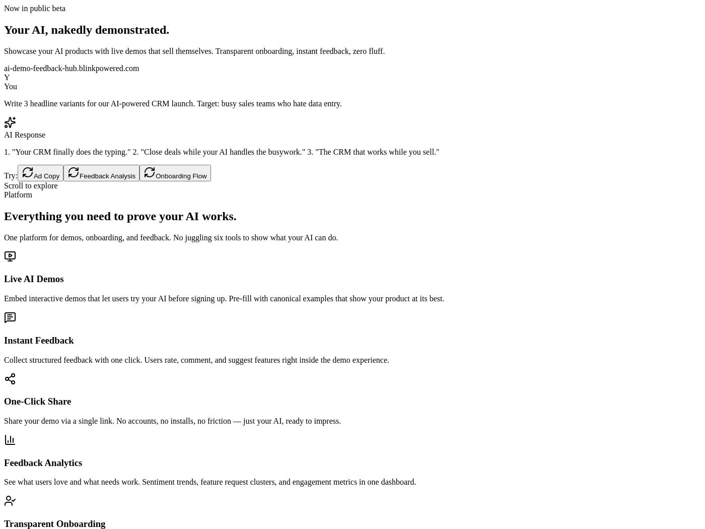 AI Demo Feedback Hub