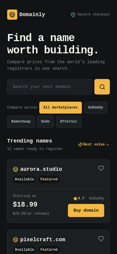 Domain Market Mobile