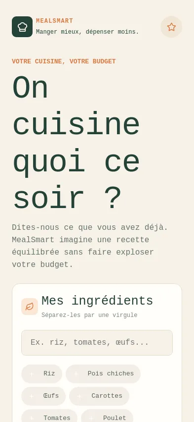 MealSmart Budget App