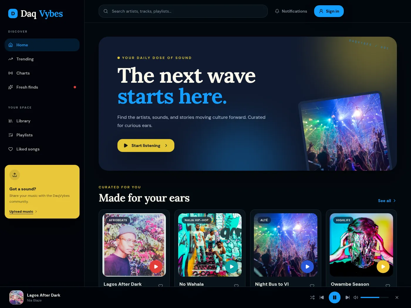 DaqVybes Music Platform