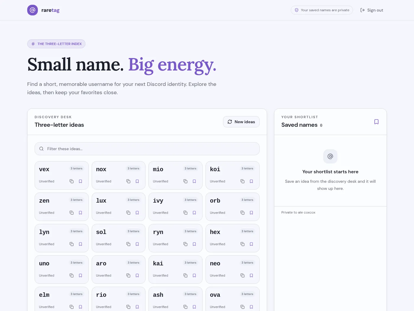 Discord Name Finder