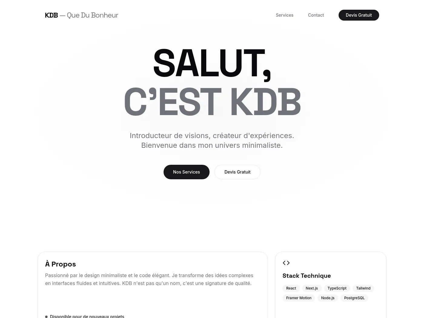 Salut KDB Intro Page