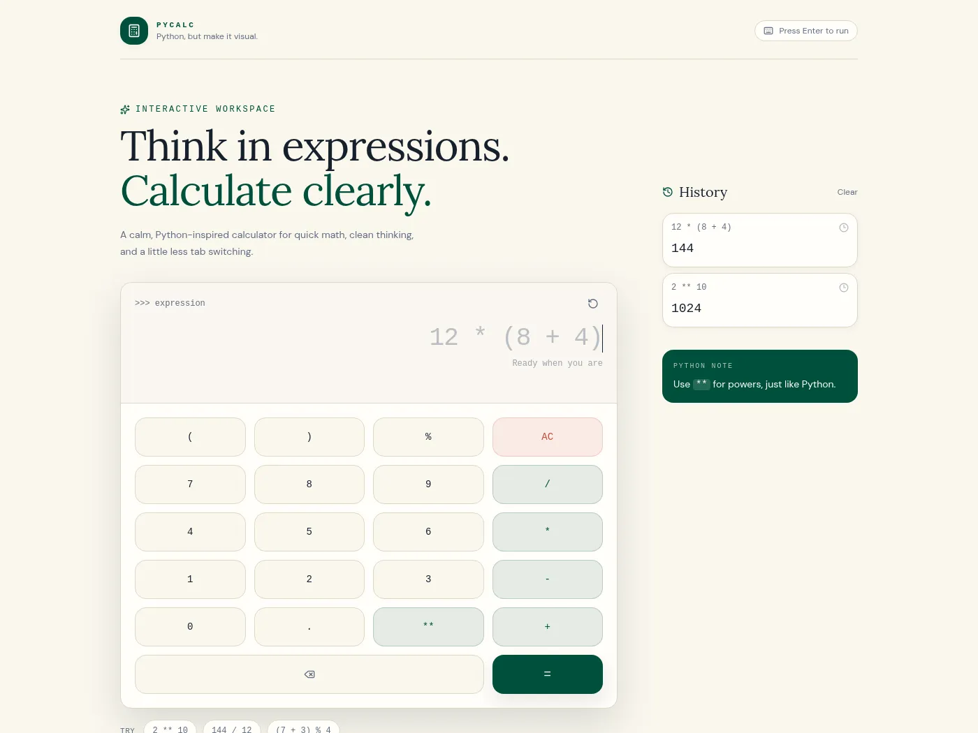 PyCalc Web