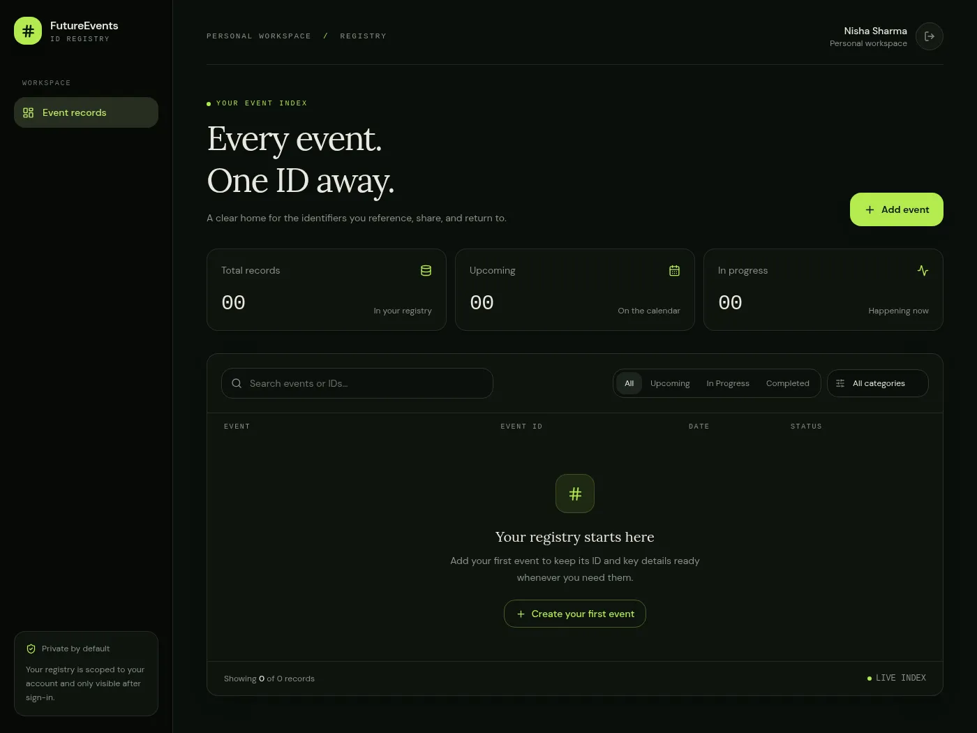 FutureEvents ID Tracker
