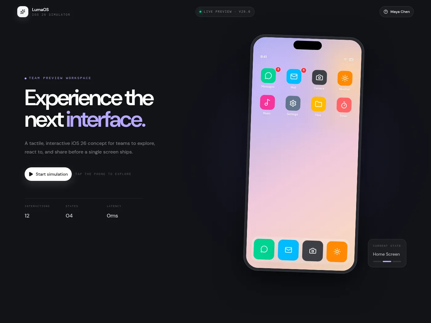 iOS 26 Web Simulator