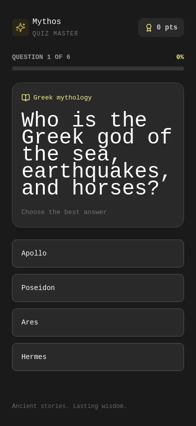 Mythology Quiz Master