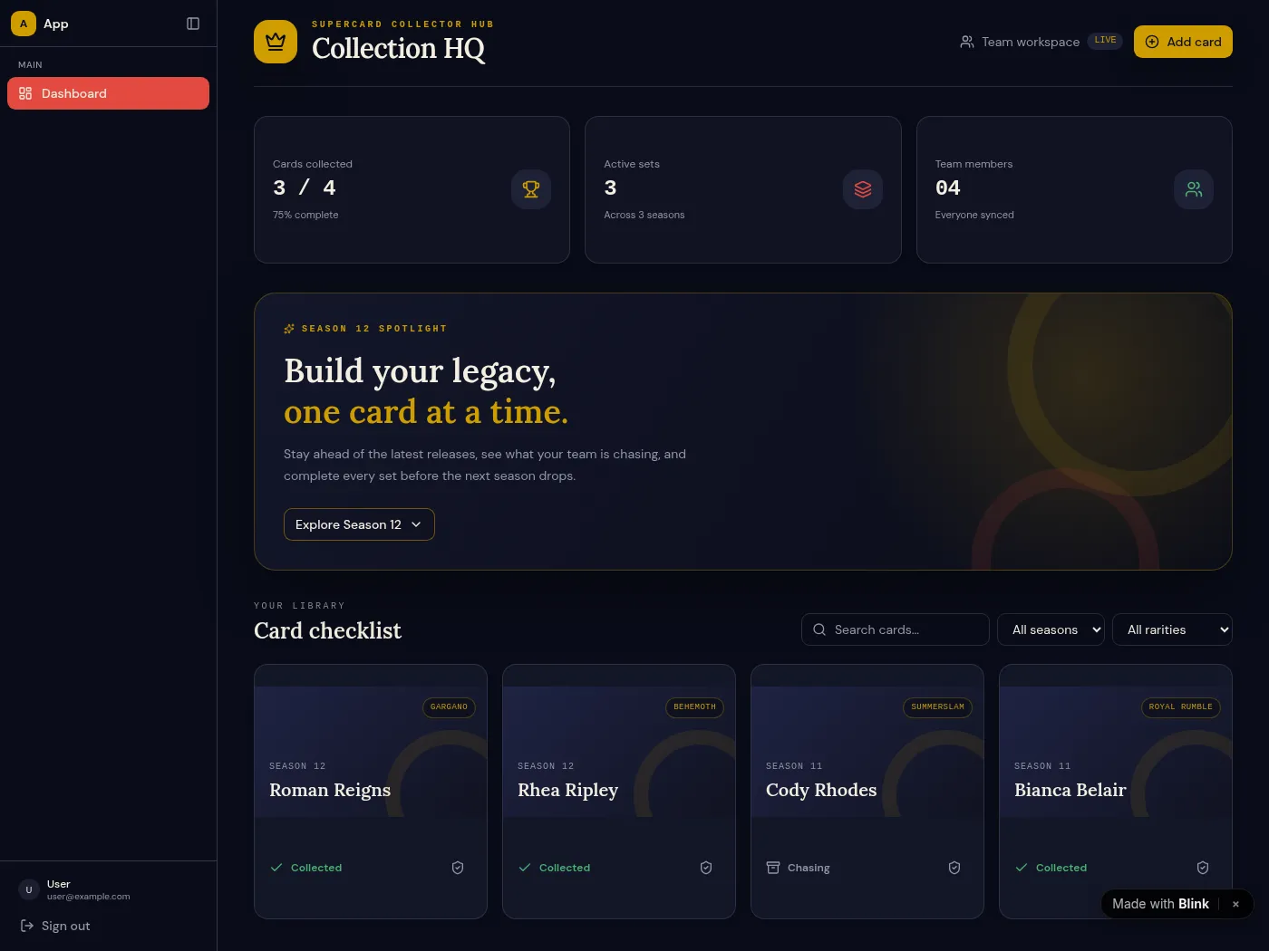 Supercard Collector Hub