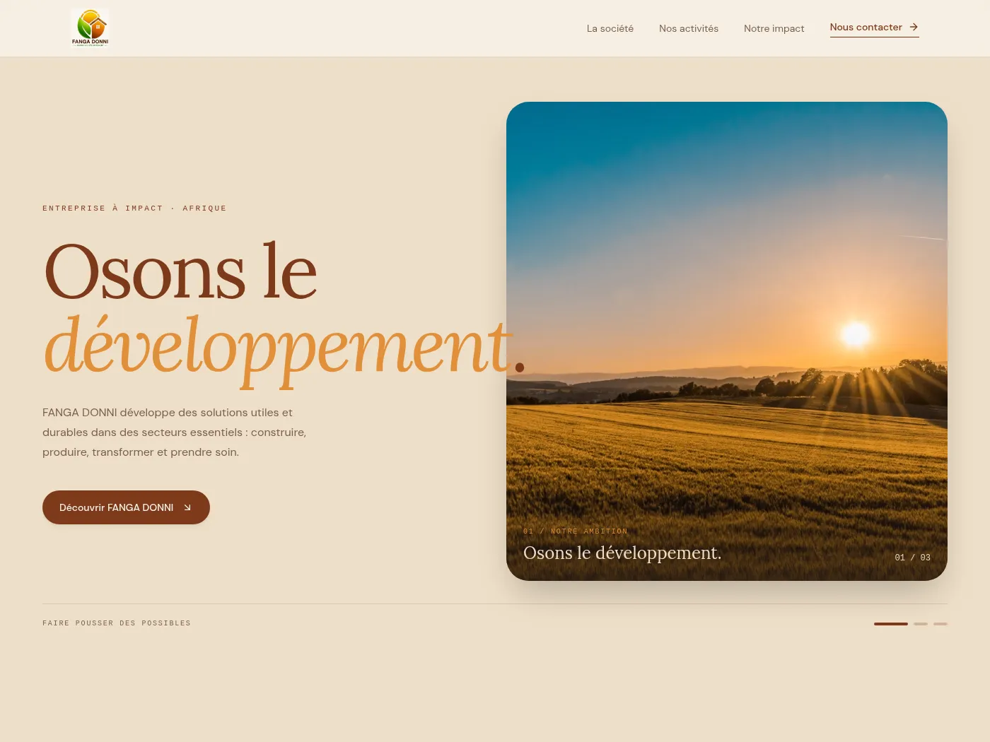 FANGA DONNI Site Vitrine