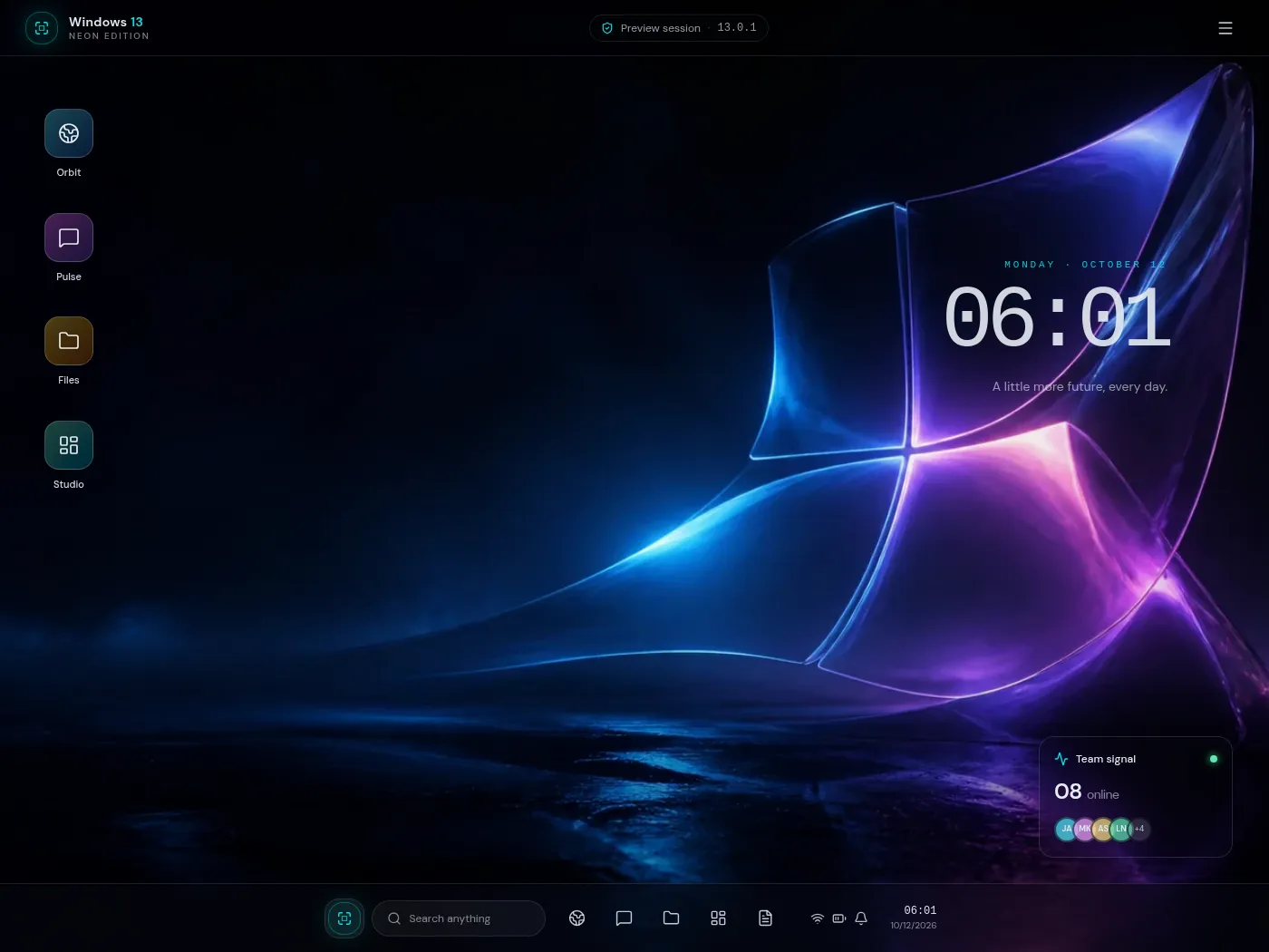 Neon Windows 13 Concept