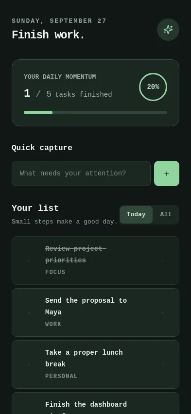 Finish Work Tracker