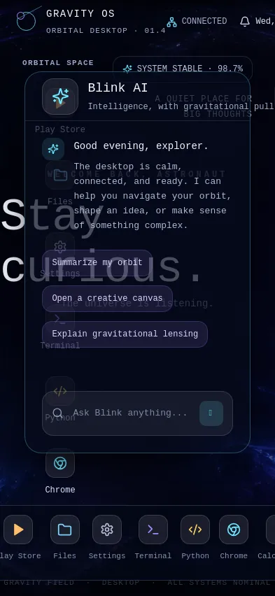 Gravity OS Desktop UI