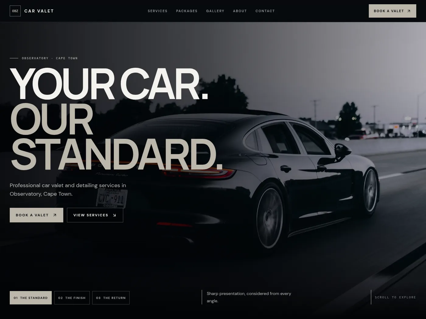 Obz Car Valet Website